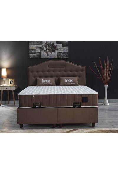 Ipek Mobilya Nima Ikili Set (Baza+Başlık) Çift Kişilik (Sütlü Kahve) 2180A 150X200