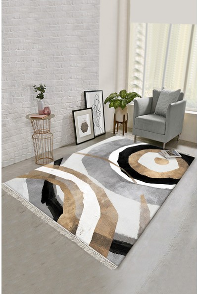 Homessa Kahverengi Gri Sulu Boya Modern Etnik Desenli Dokuma Kilim Homessa Kahverengi Gri Sulu Boya Modern Etnik Desenli Dokuma Kilim