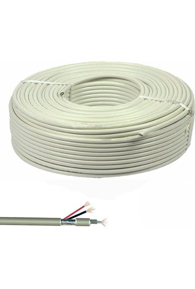 CCTV 100 Metre 2+1 Rg 59 Mini 2x0,22 mm² Yüksek Kalite Kamera Kablosu CCTV 100 Metre 2+1 Rg 59 Mini 2x0,22 mm² Yüksek Kalite Kamera Kablosu
