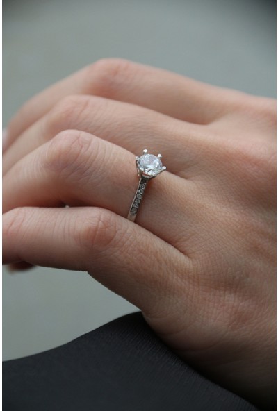 Sterling Silver Gümüş Yüzük - Ayarlanabilir Tektaş 925 Ayar Gümüş Yüzük Sterling Silver Gümüş Yüzük - Ayarlanabilir Tektaş 925 Ayar Gümüş Yüzük