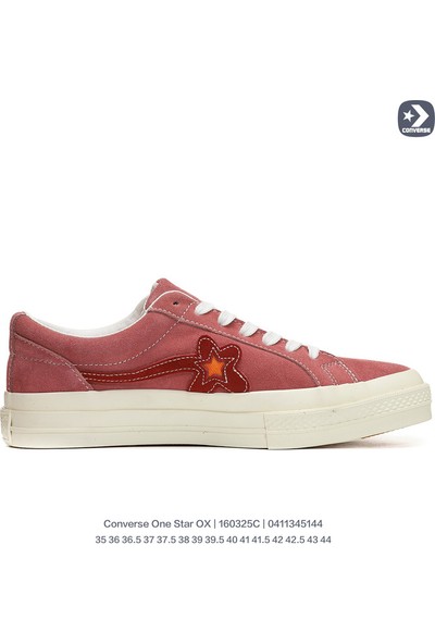 Converse One Star Ox One Star Serisi Klasik Düşük Üst Çok Yönlü Süet Günlük Spor Vulkanize Spor Ayakkabı 160325C Kırmızı (Yurt Dışından)