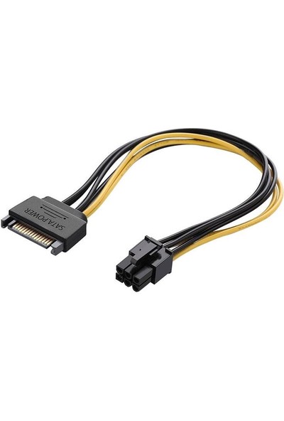 Keepro Sata 15 Pin Erkek 6 Pin Dişi Pcı-E Grafik Ekran Kartı Güç Kablosu Keepro Sata 15 Pin Erkek 6 Pin Dişi Pcı-E Grafik Ekran Kartı Güç Kablosu