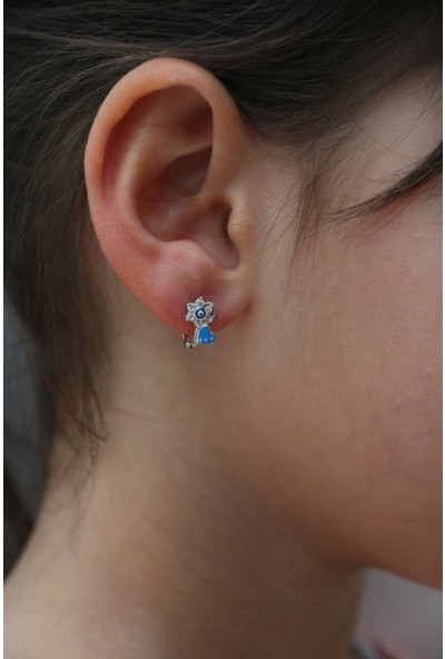 Sterling Silver Çocuk Küpesi - 925 Ayar Gümüş Çocuk Küpesi Sterling Silver Çocuk Küpesi - 925 Ayar Gümüş Çocuk Küpesi