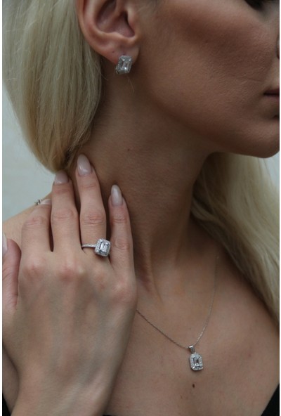 Sterling Silver 3'lü Baget Set - 925 Ayar Gümüş 3'lü Baget Set Sterling Silver 3'lü Baget Set - 925 Ayar Gümüş 3'lü Baget Set