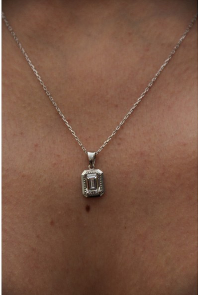 Sterling Silver Hayalet Kolye - Gümüş Taşı Başlıklı Kolye Sterling Silver Hayalet Kolye - Gümüş Taşı Başlıklı Kolye