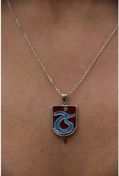 Sterling Silver Hayalet Kolye - Gümüş Trabzonspor Kolye