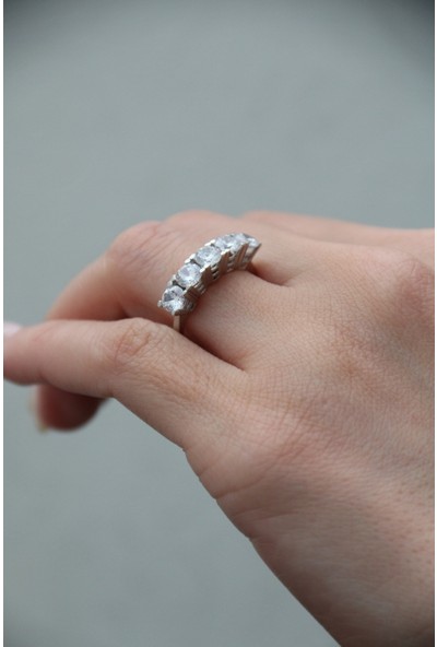 Sterling Silver Gümüş Yüzük - Ayarlanabilir Beştaş Gümüş Yüzük Sterling Silver Gümüş Yüzük - Ayarlanabilir Beştaş Gümüş Yüzük