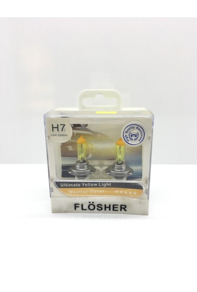 Flösher H7 Flösher Sarı Işık Artırımlı Far Ampül 12 V100 W