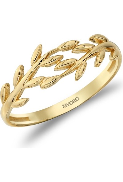 MYOROGOLD 14 Ayar Altın Zeytin Dalı Eklem Yüzük MYOROGOLD 14 Ayar Altın Zeytin Dalı Eklem Yüzük