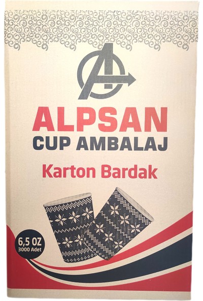 Alpsan Cup Ambalaj Karton Bardak 3000'LI (50'li x 60) 6,5 Oz