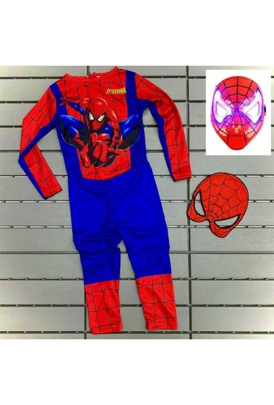 Spiderman Işıklı Maskeli Spiderman Kostümü Yeni Örümcek Adam Kostüm Spiderman Işıklı Maskeli Spiderman Kostümü Yeni Örümcek Adam Kostüm