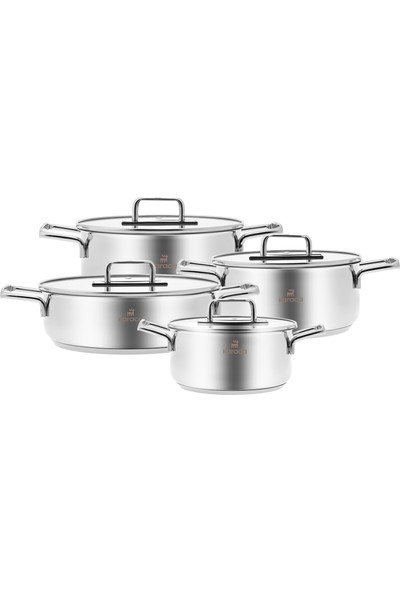 Karaca Arya 8 Parça Çelik Tencere Seti