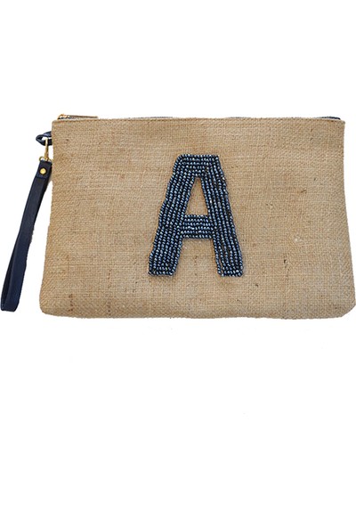 Filiz Engin Filizengin Jüt Hasır Üzerine Boncuk Harf Işlemeli Clutch Filiz Engin Filizengin Jüt Hasır Üzerine Boncuk Harf Işlemeli Clutch