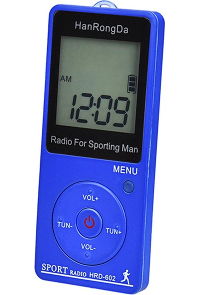 Prettyia HRD-602 Spor Radyo Am Fm Cep Radyo Pedometre Konferans Alıcısı Mavi (Yurt Dışından)