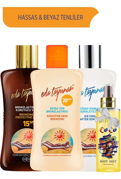 Eda Taşpınar Beyaz Ten Broznlaştırıcı SPF 20 & SPF 15 & Serinletici Jel (200 ml X 3 Çeşit) Eda Taşpınar Beyaz Ten Broznlaştırıcı SPF 20 & SPF 15 & Serinletici Jel (200 ml X 3 Çeşit)
