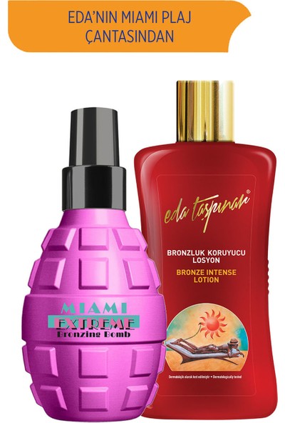 Eda Taşpınar Miami Extreme Bronzing Bomb & Bronzluk Koruyucu Losyon (200 Ml X 2 Çeşit)