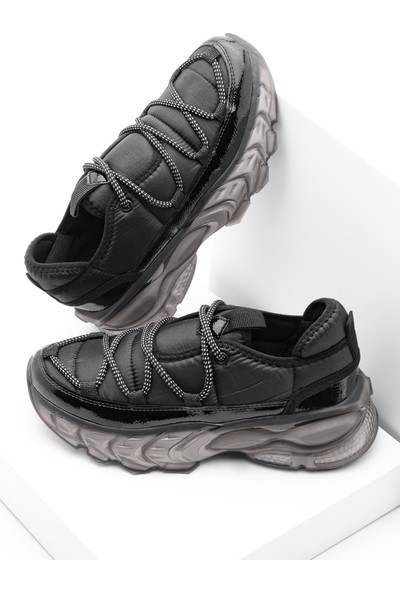 Kadın Sneaker Şeffaf Kalın Taban Bağcıklı Spor Ayakkabı Lukya
