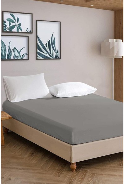 Evlen Home Collection Penye Lastikli %100 Pamuk Tek / Çift Kişilik Çarşaf Koyu Gri Evlen Home Collection Penye Lastikli %100 Pamuk Tek / Çift Kişilik Çarşaf Koyu Gri