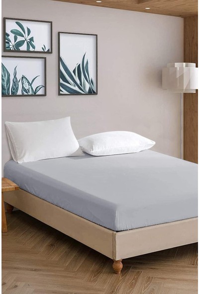 Evlen Home Collection Penye Lastikli %100 Pamuk Tek / Çift Kişilik Çarşaf Gri Evlen Home Collection Penye Lastikli %100 Pamuk Tek / Çift Kişilik Çarşaf Gri