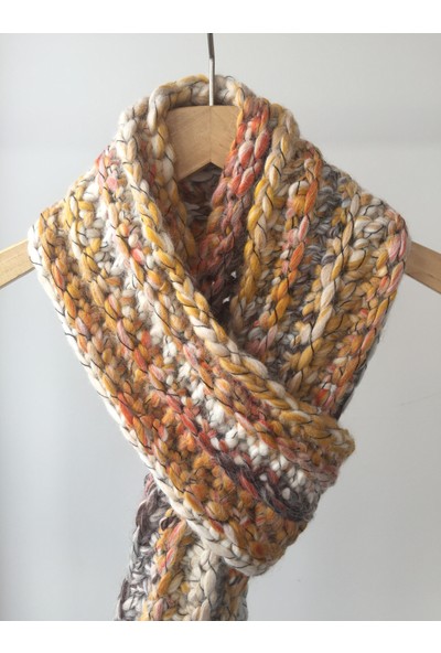 El Örgüsü Alpaka Çok Renkli Atkı