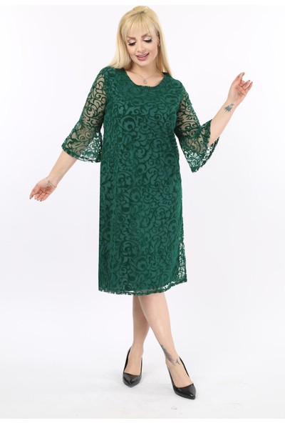 Modayız Ispanyol Kol Büyük Beden Abiye Elbise 30A-2085