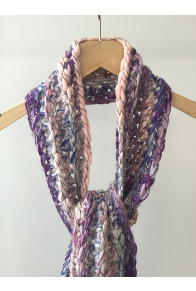 Mora Knit El Örgüsü Alpaka Çok Renkli Atkı Mora Knit El Örgüsü Alpaka Çok Renkli Atkı