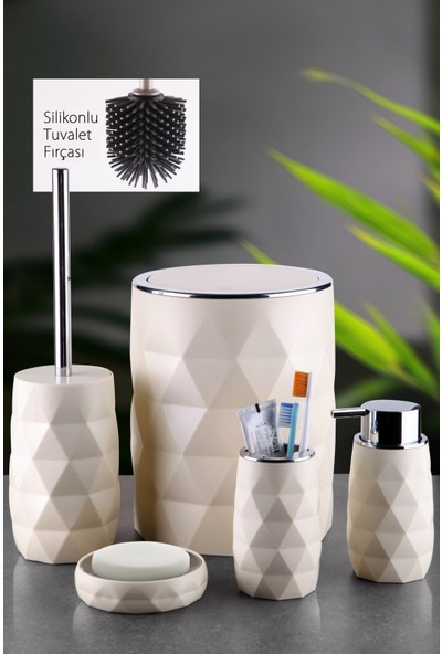 Queen's Kitchen Akrilik Lüx Kırılmaz 5 Parça Banyo Seti Queen's Kitchen Akrilik Lüx Kırılmaz 5 Parça Banyo Seti