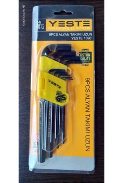 Yeste 9 Parça Alyan Takımı Torx Uzun Yeste 9 Parça Alyan Takımı Torx Uzun