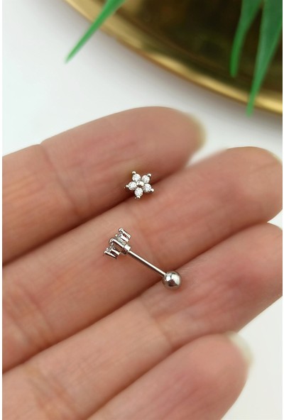 ÇLK Accessories 316 Cerrahi Çelik Zirkon Taş Minik Çiçek Piercing TRPIERCING0130 ÇLK Accessories 316 Cerrahi Çelik Zirkon Taş Minik Çiçek Piercing TRPIERCING0130