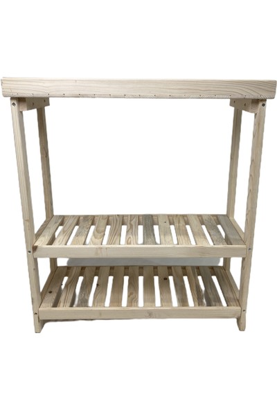 Rusthing Doğal Ahşap Ayakkabılık Çok Amaçlı Tepsili Ayakkabılık Ham Ağaç Renkli