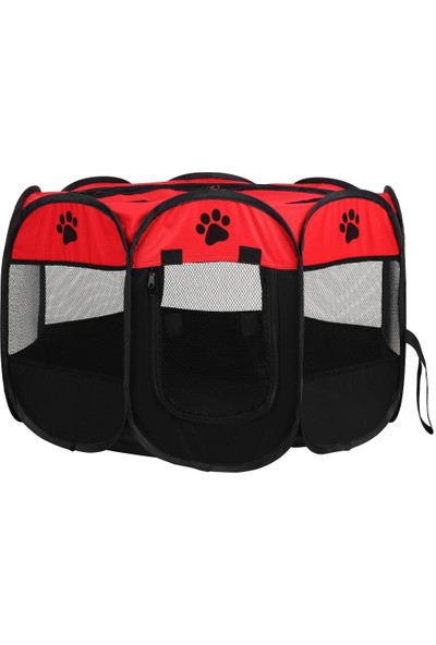 Mixpet Kedi Köpek Oyun Park Alanı 74X74X43 cm Patili Kırmızı Mixpet Kedi Köpek Oyun Park Alanı 74X74X43 cm Patili Kırmızı