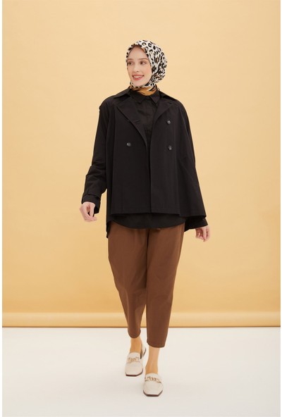 Armine Kısa Kruvaze Ceket 22Y5801 Siyah