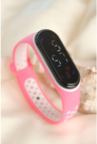 MD10086 Pembe Beyaz Renkli Silikon Kordon Ayarlanabilir Dijital LED Ekran Saat MD10086 Pembe Beyaz Renkli Silikon Kordon Ayarlanabilir Dijital LED Ekran Saat