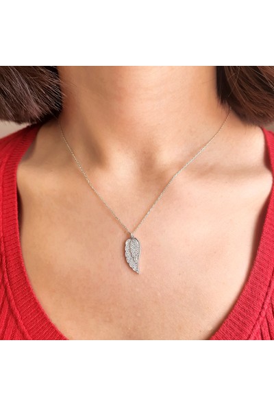 Agora Silver Kadın 925 Ayar Gümüş Kanat Kolye