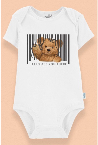 Mahfel Ekru Kısa Kollu Baskılı Çıtçıtlı Bebek BODYKISAEKRU36