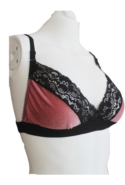 Pembe Kadife Sütyen Takımı