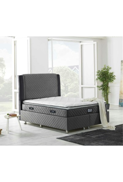 Bubu Home Armada Baza Yatak Başlık Uyku Seti 160X200 Gri Takım