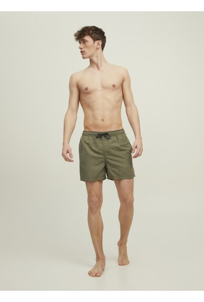 Jack & Jones 12202956_Jpstcrete Jjswim Akm Normal Bel Desenli Haki Erkek ŞortMayo Jack & Jones 12202956_Jpstcrete Jjswim Akm Normal Bel Desenli Haki Erkek ŞortMayo