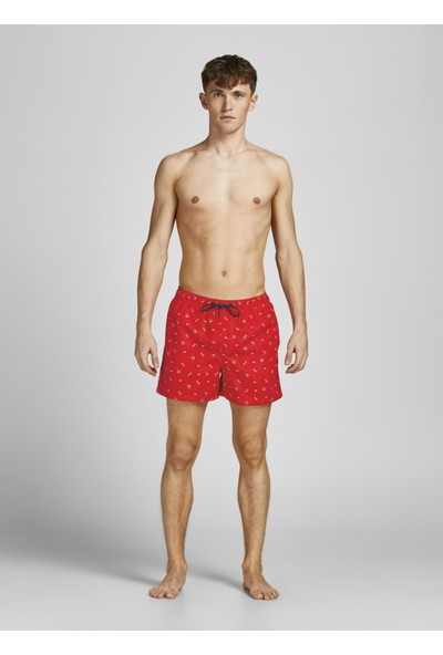 Jack & Jones 12206071_Jpstcrete Jjswim Akm Normal Bel Desenli Kırmızı Erkek Şort Mayo Jack & Jones 12206071_Jpstcrete Jjswim Akm Normal Bel Desenli Kırmızı Erkek Şort Mayo