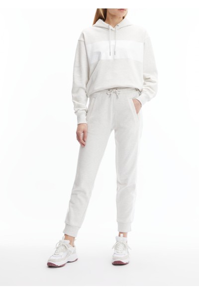 Calvin Klein J20J217785AET Lastikli Rahat Kalıp Bej Kadın Eşofman Altı