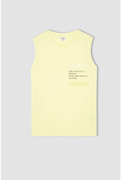 DeFacto Erkek Çocuk Regular Fit Baskılı Pamuklu Penye Atlet W9033A622SP DeFacto Erkek Çocuk Regular Fit Baskılı Pamuklu Penye Atlet W9033A622SP