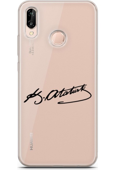 Özen Aksesuar Huawei P20 Lite Uyumlu Kılıf Clear Atatürk Imzası Silicone Cover Özen Aksesuar Huawei P20 Lite Uyumlu Kılıf Clear Atatürk Imzası Silicone Cover
