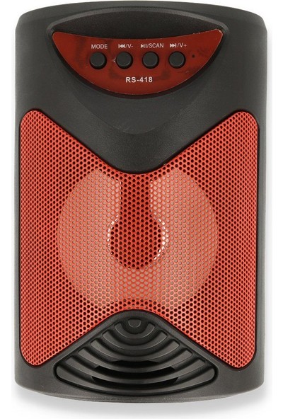 Xnews RS-418 Fm Bluetooth Hoparlör Kırmızı