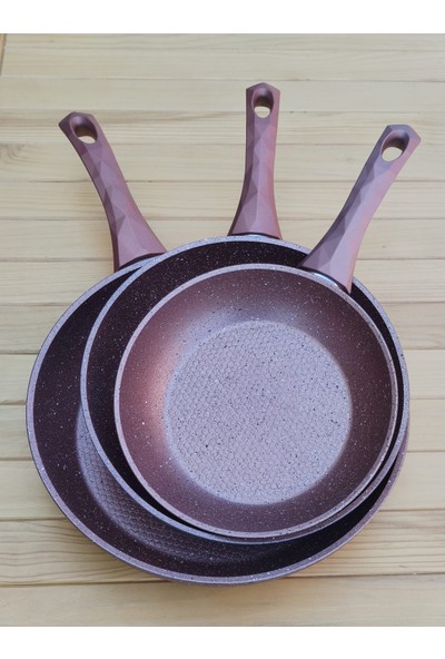 Warranty Kitchen Diamond 3'lü Tava Seti Rose