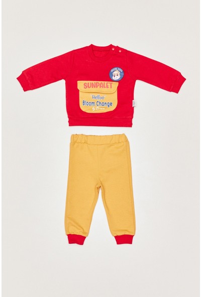 Baskılı Cep Detaylı Çocuk Takım
