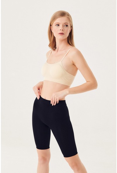 Yüksek Bel Esnek Diz Üstü Tayt