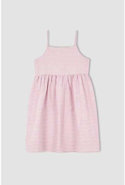 DeFacto Kız Çocuk Regular Fit Pötikareli Askılı ELBISE X6553A622SM