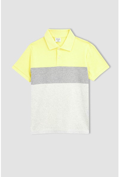 DeFacto Erkek Çocuk Regular Fit Polo Yaka Pike Kısa Kollu Polo TIŞÖRT W9472A622SM