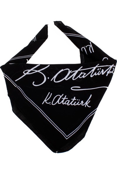 Afillix Concept Siyah Beyaz K.atatürk Imza Tasarım %100PAMUK Bandana Afillix Concept Siyah Beyaz K.atatürk Imza Tasarım %100PAMUK Bandana