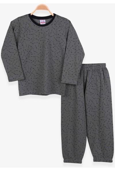 Breeze Erkek Çocuk Pijama Takımı Ok Desenli Haki Yeşil (4-8 Yaş)
